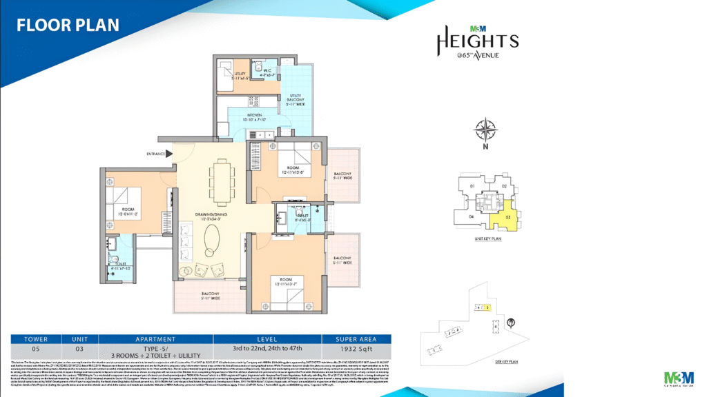 M3M Heights Sector 65 – 3 BHK Luxury Apartments Gurgaon
